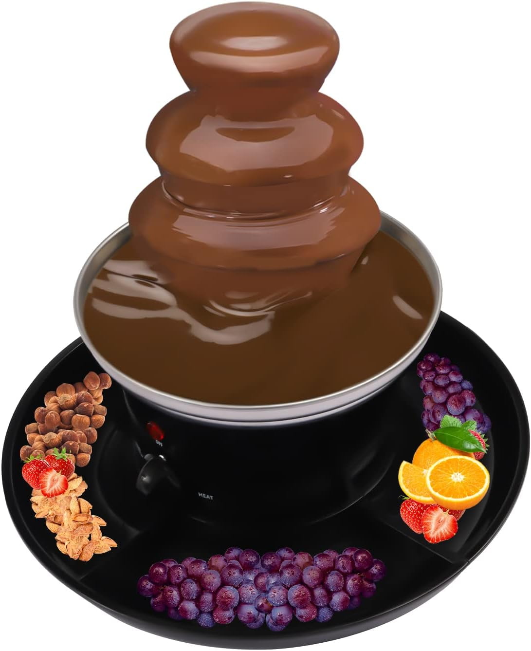 3 Tiers Electric Chocolate Fondue Fountain, Cheese Melting Fountain ...