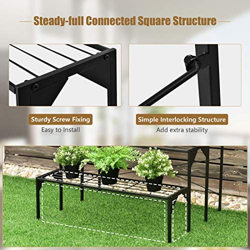 3 Tiers Metal Plant Stand, Ladder Flower Pots Holders, 3 Tiers Step ...