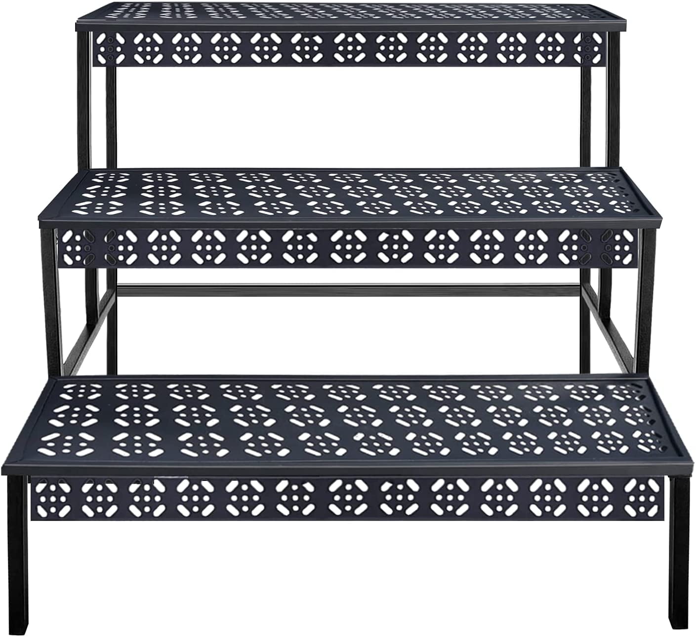 3 Tiers Metal Plant Stand,Rectangular Ladder Flower Pots Outdoor ...