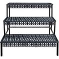 3 Tiers Metal Plant Stand,Rectangular Ladder Flower Pots Outdoor ...