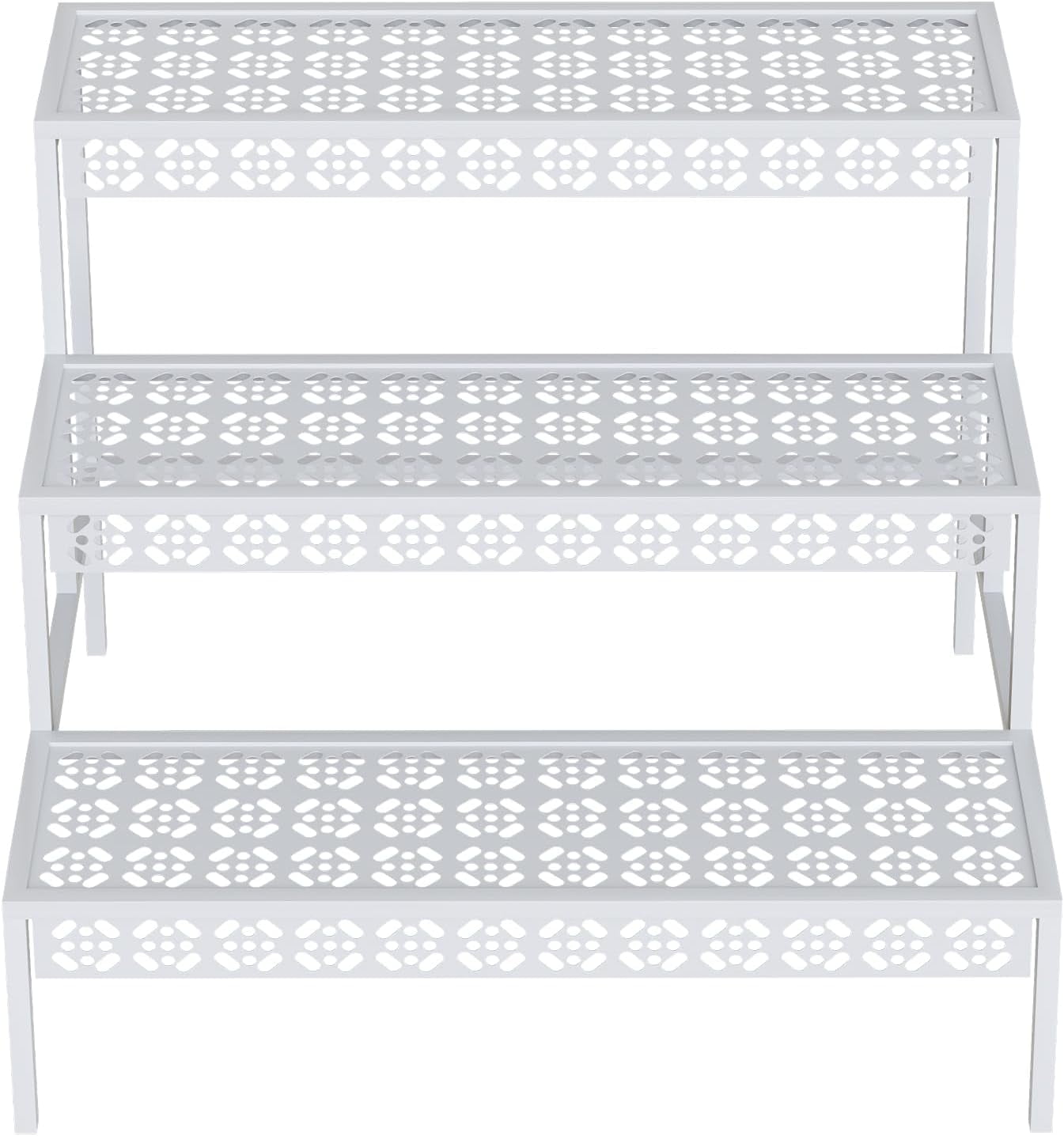 3 Tiers Metal Plant Stand,Rectangular Ladder Flower Pots Outdoor Plant ...