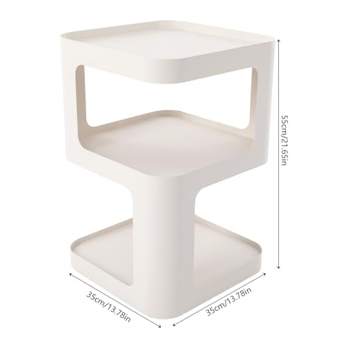 3 Tiers Modern End Table, Small Metal Side Table with Storage ...