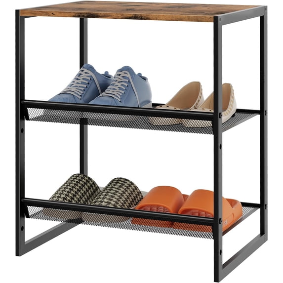 3 Tiers Narrow Shoe Rack,Small Space Freestanding Shoe Storage ...