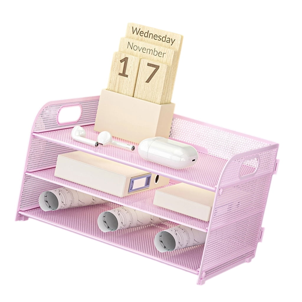 3 Tiers Office Filing Trays Paper Storage Letter Tray Desk Organiser ...
