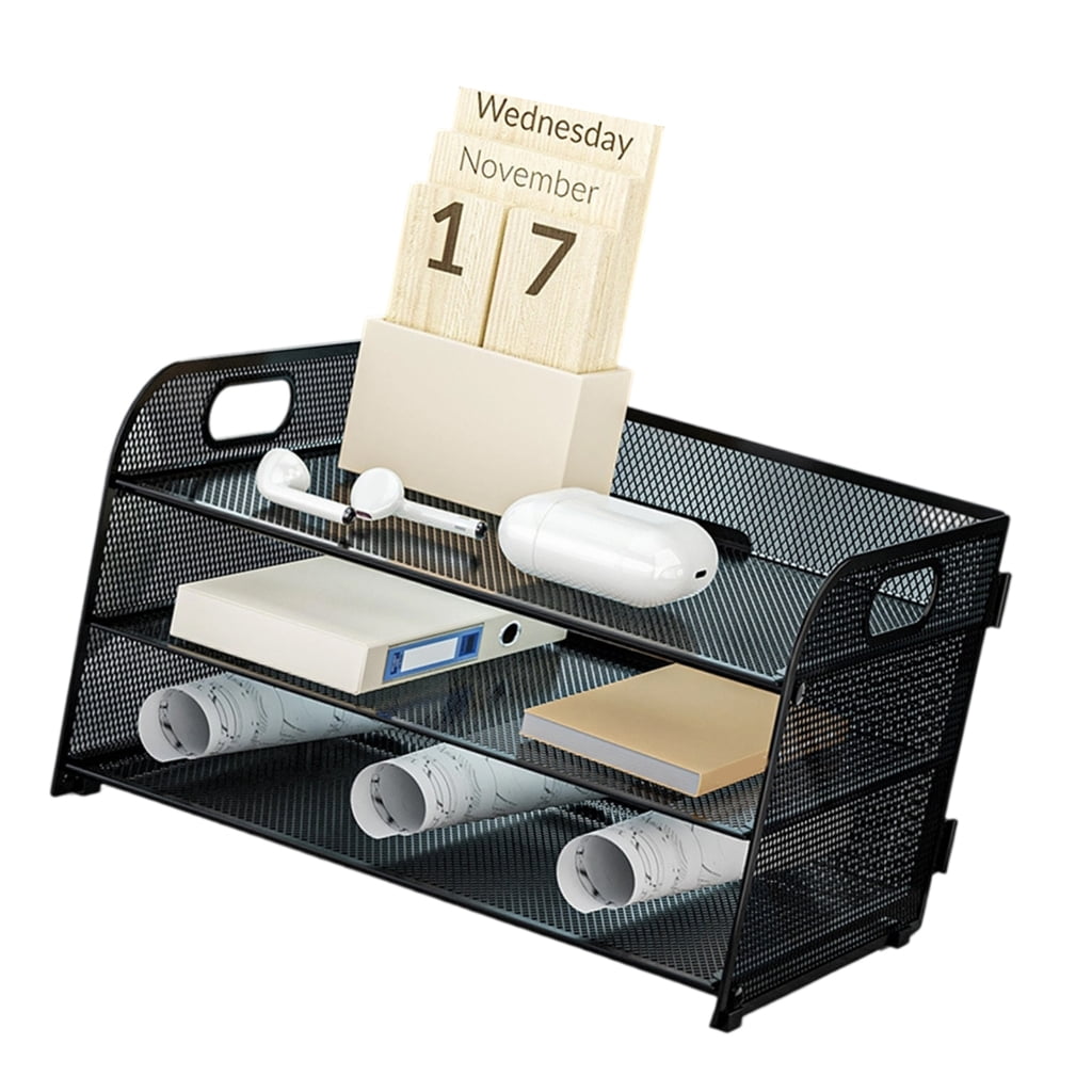 3 Tiers Office Filing Trays Paper Storage Letter Tray Desk Organiser ...