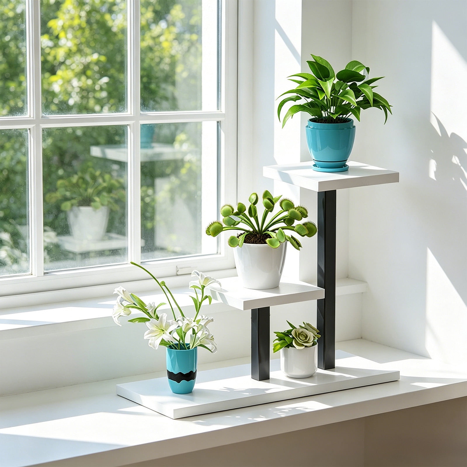 3 Tiers Plant Stand Indoor Corner Garden Shelf Flower Stands for Living ...