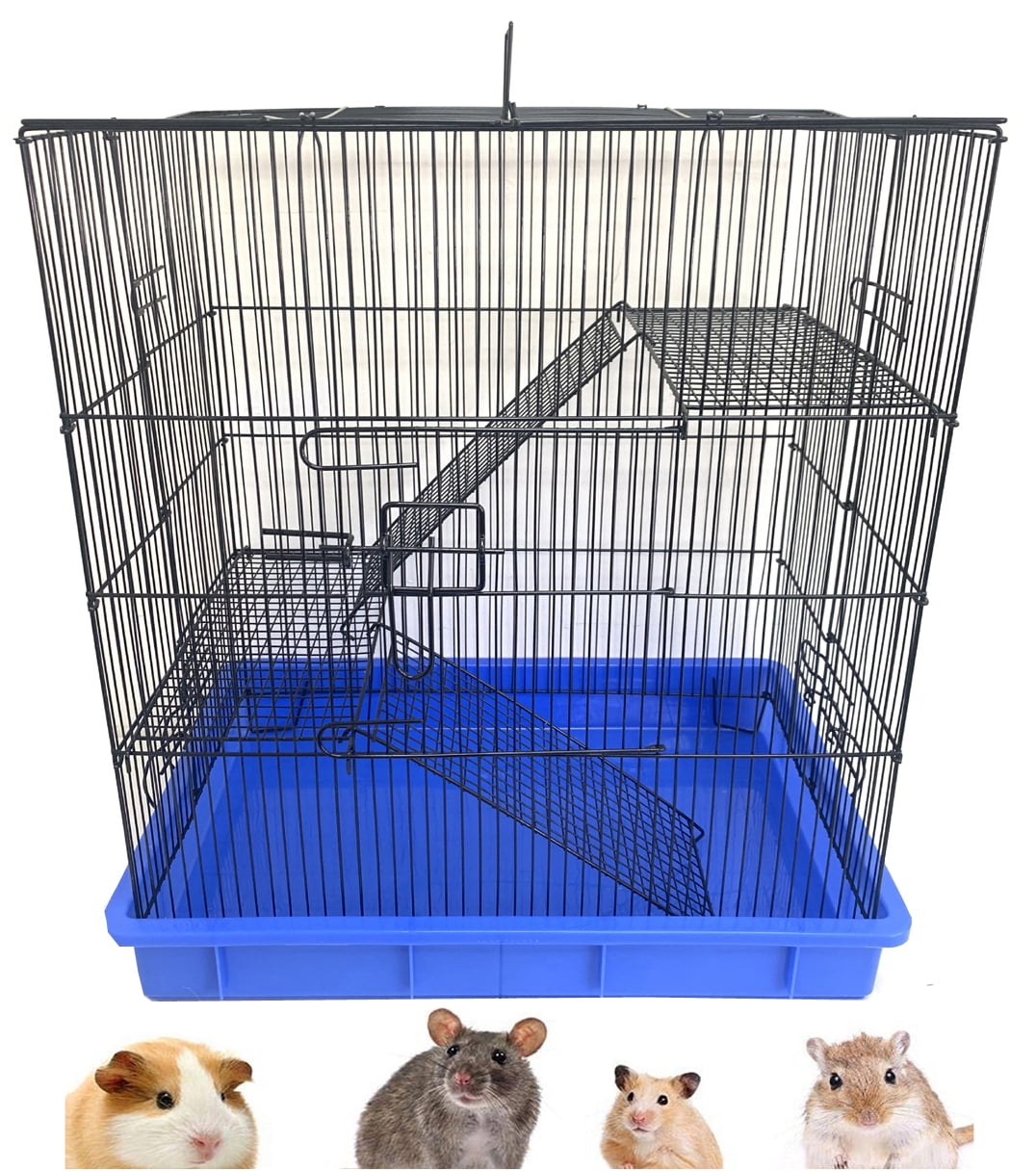 3-Tier Pet Cage for Rats, Mice, Gerbil, Hamster with 3/8-Inch Wire Body ...
