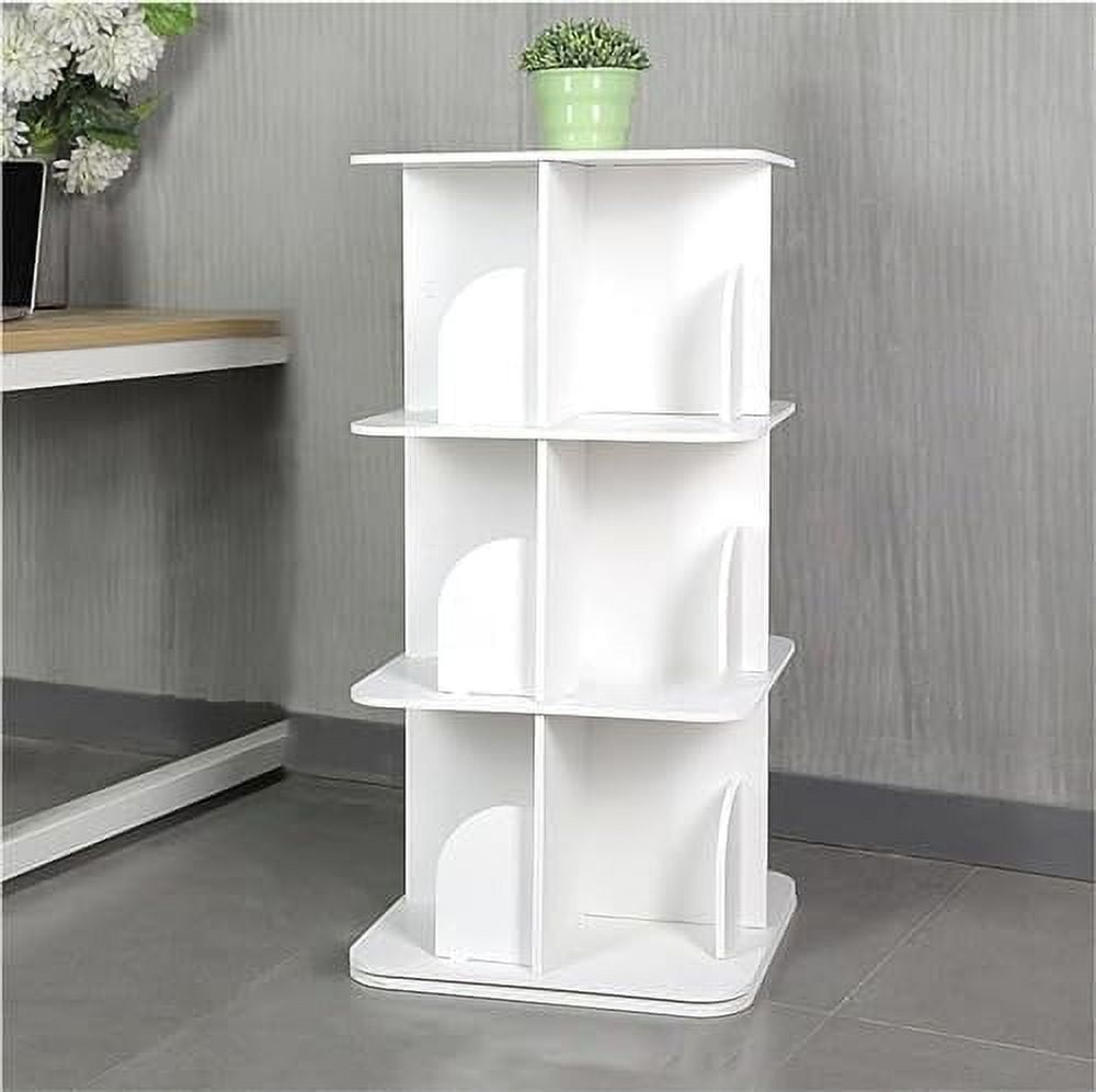3 Tiers Rotating Bookshelf, 360° Revolving Bookcase Modern Display ...