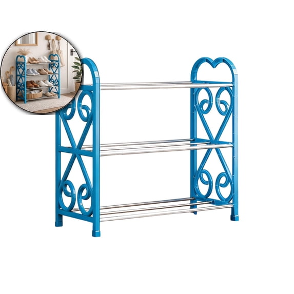 3 Tiers Shoe Rack, 16x16x7 Inches, Plastic Shoe Organizer Storage for ...