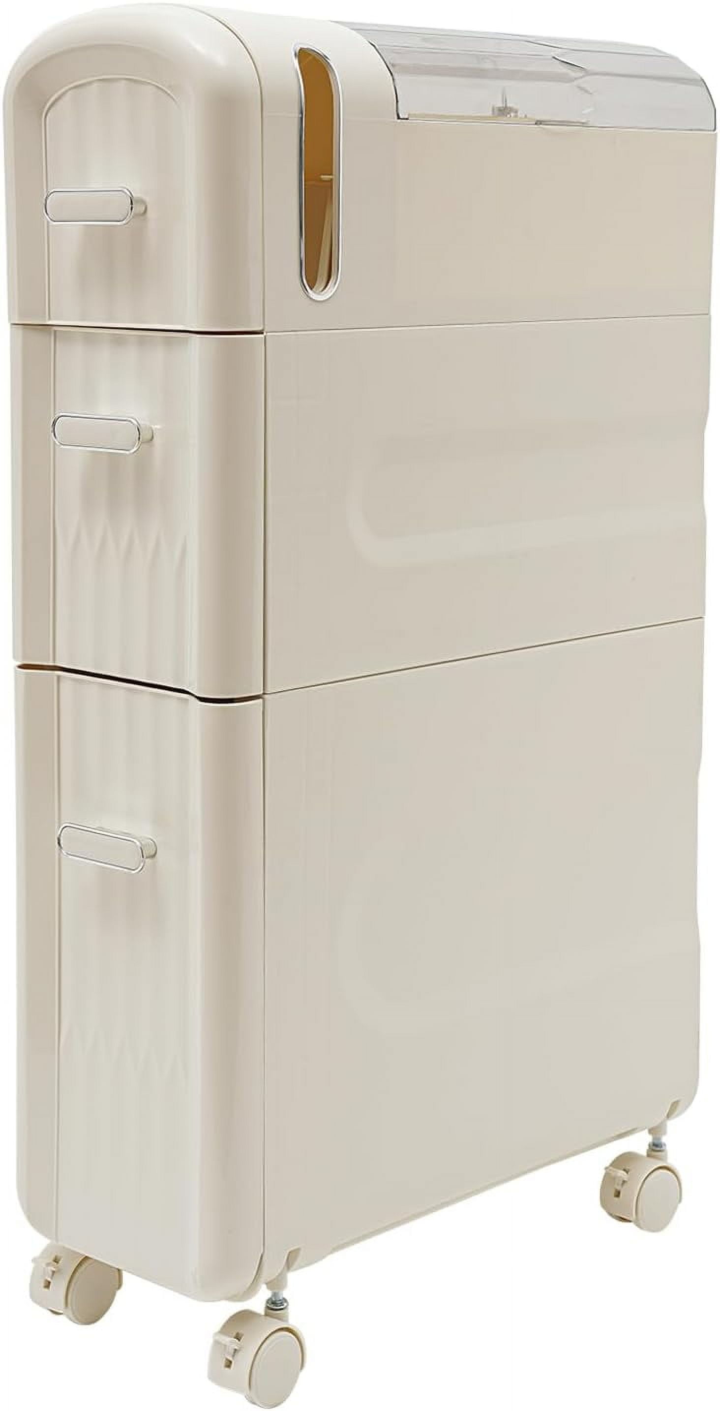 3-Tiers Slim Bathroom Storage, Plastic Bathroom Floor Storage Cabinet ...