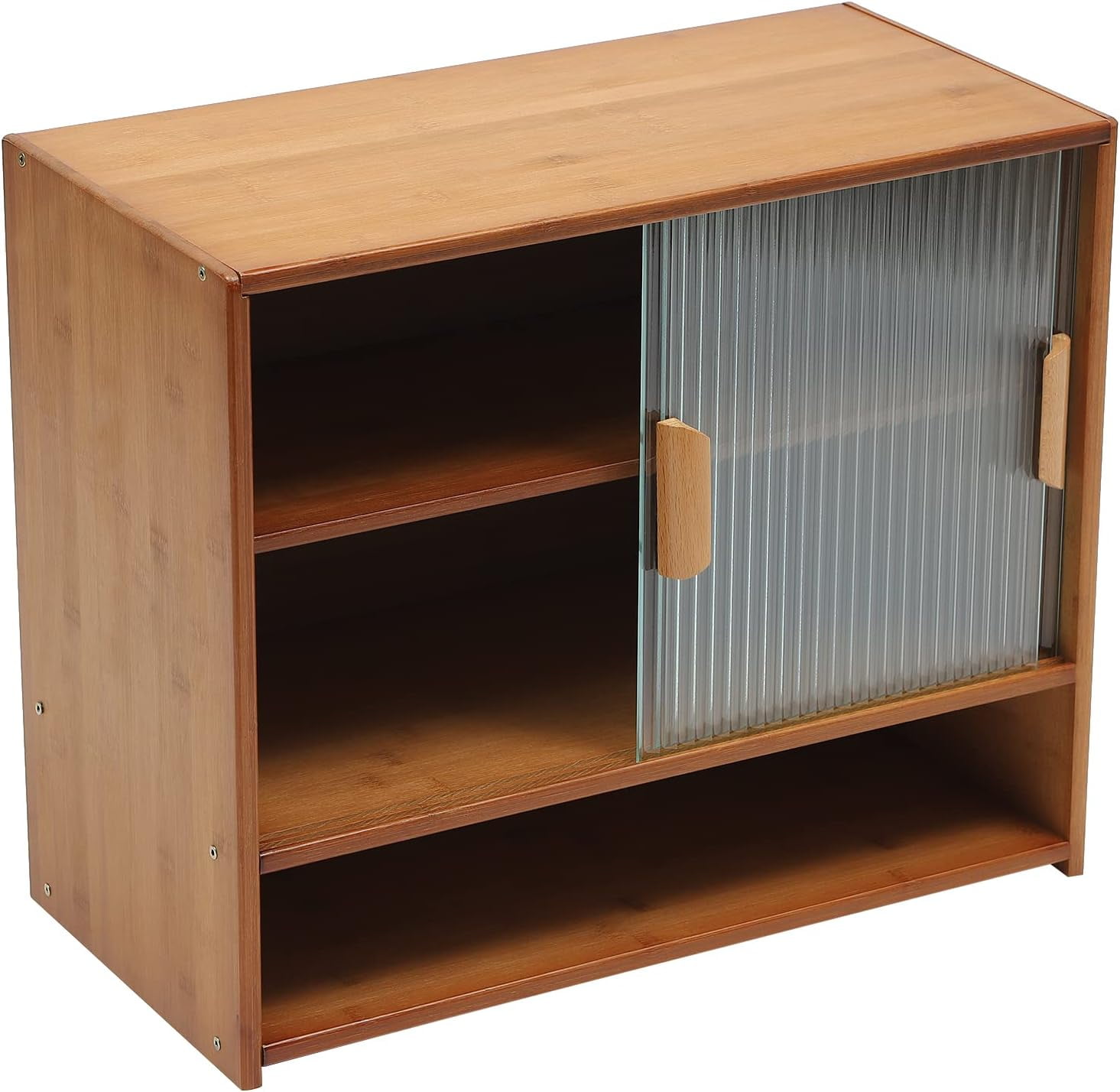 3 Tiers Small Bamboo Pantry, Freestanding Countertop Storage Cabinet ...