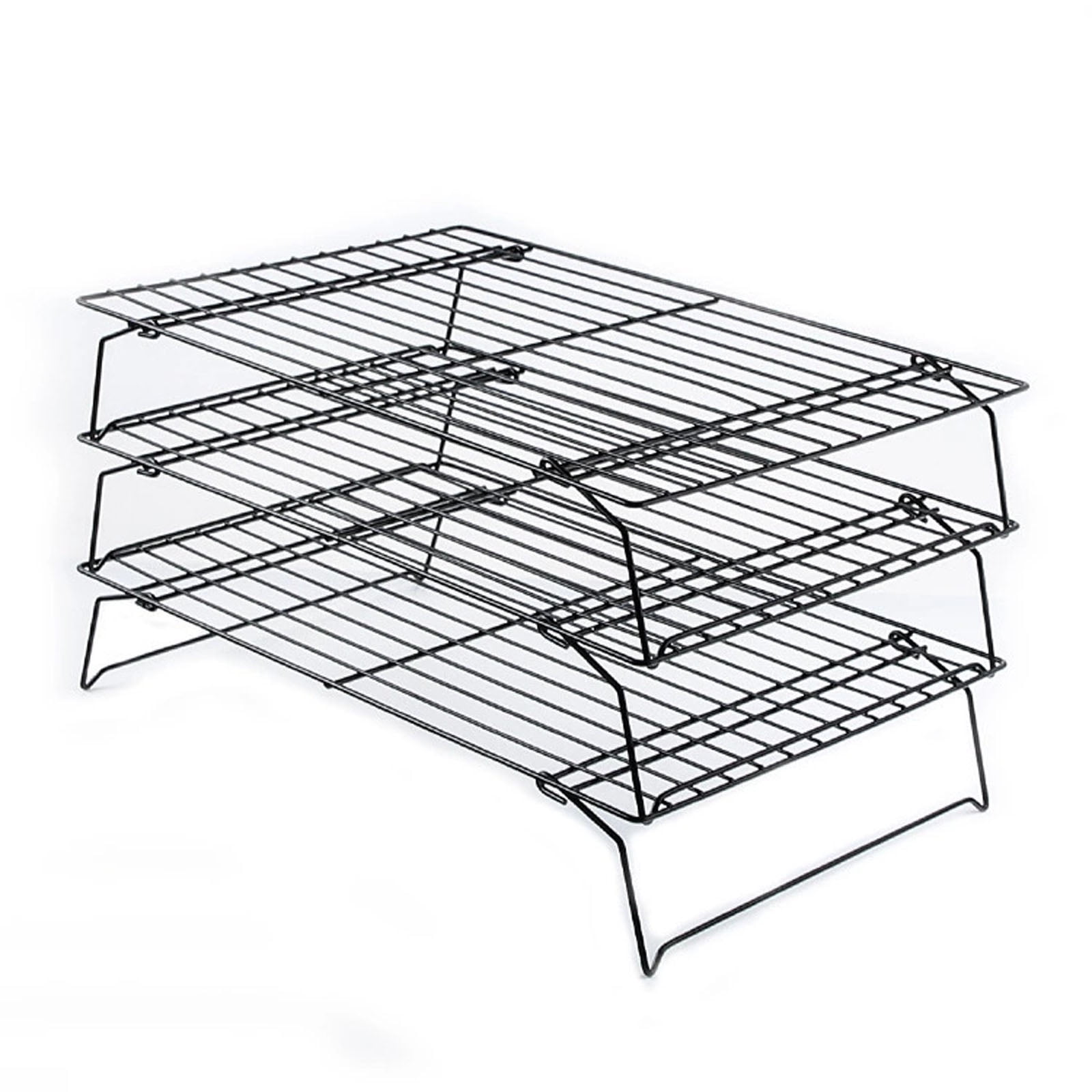 3 Tiers Stackable Wire Grid Cooling Tray Cake Rack Oven Kitchen Baking Pizza Bread Barbecue ...