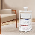 3 Tiers Storage Rack, Kitchen Storage Basket Cart, Rotating Storage ...