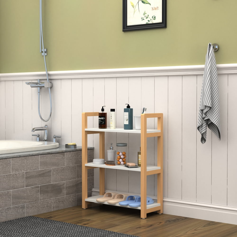 3 Tiers Storage Shelves, Industrial Ladder Shelf Open Display Storage ...