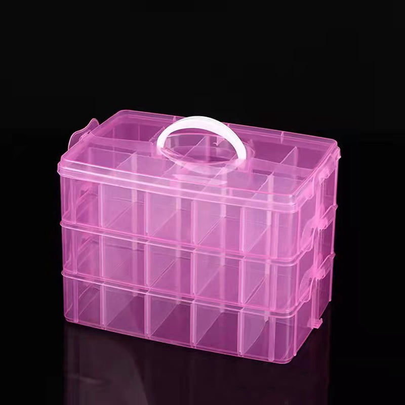 3 Tiers Transparent Plastic Makeup Organizer Jewelry Storage Box ...