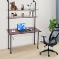 3 Tiers Wall Mounted Desk, Wall Mount Computer Writing Table, Wall ...