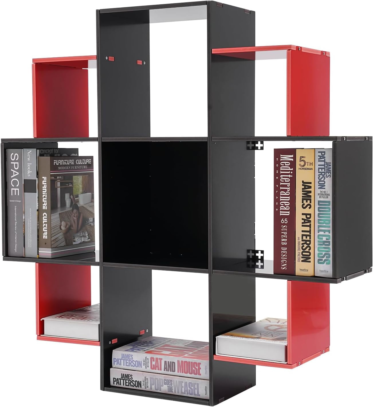 3 Tiers Wall Shelf w/Compartments, Floating Shelf for Wall Multi-Grid ...