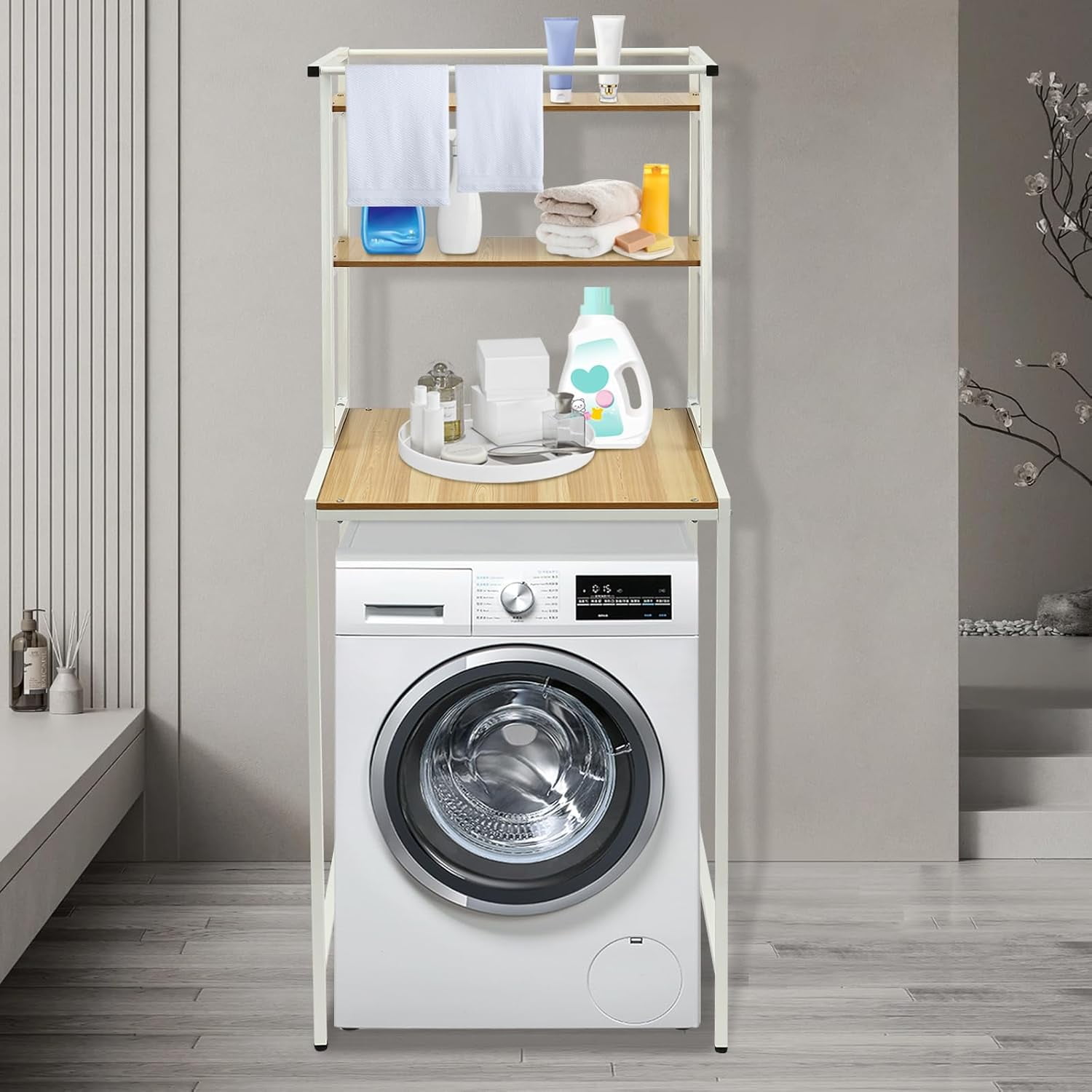 3 Tiers Washer Dryer Stacking Rack Stand, Heavy Duty Over Washer&Dryer ...