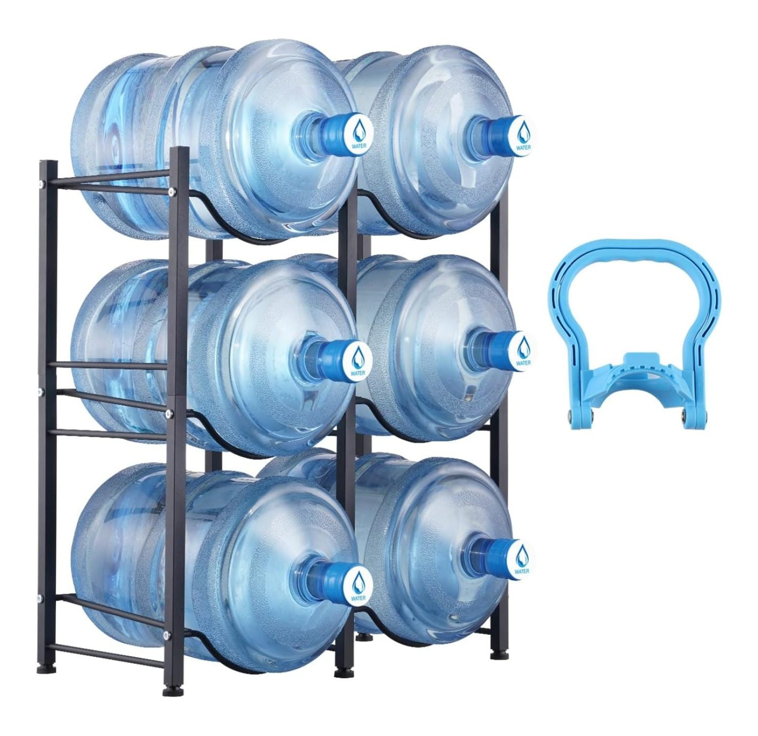 3 Tiers Water Jug Holder, 5 Gallon Water Bottle Holder, Double Row ...