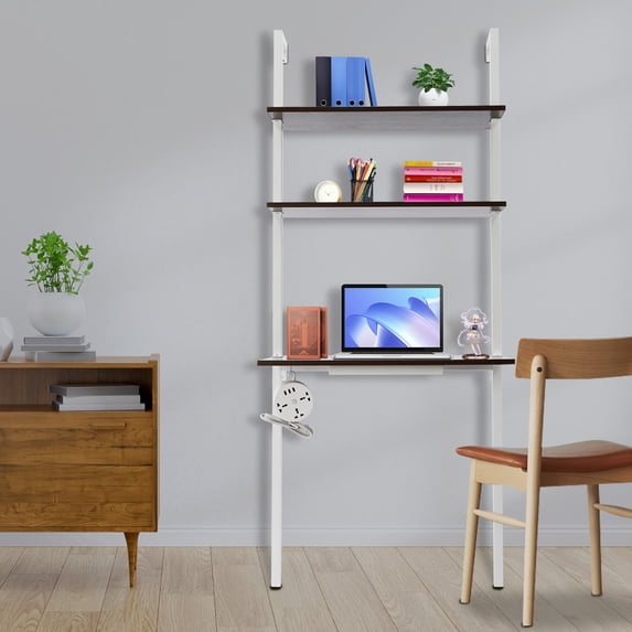 3 Tiers Writing Table Wall Mounted Working Computer Desk Home Storage ...