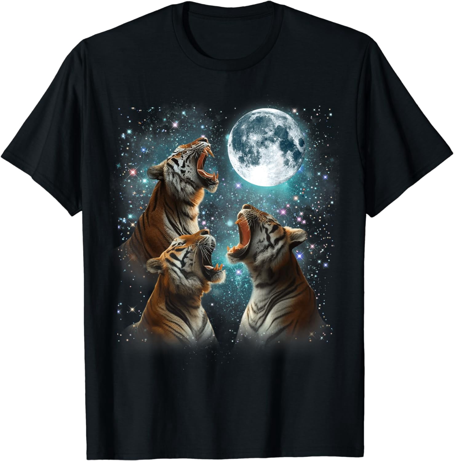 3 Tiger Moon Howling Tiger Head Funny For Men, Women, Kid T-Shirt ...