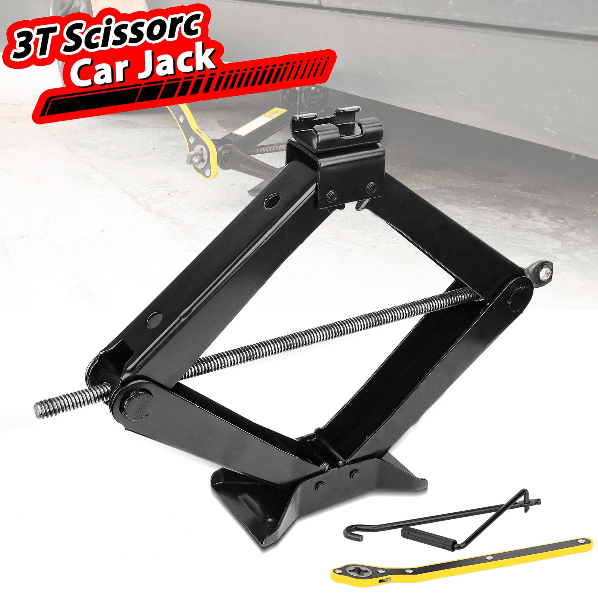 3 Ton (6614 lbs) Scissor Jack Kit for car with 3.9" to 17" Lifting ...