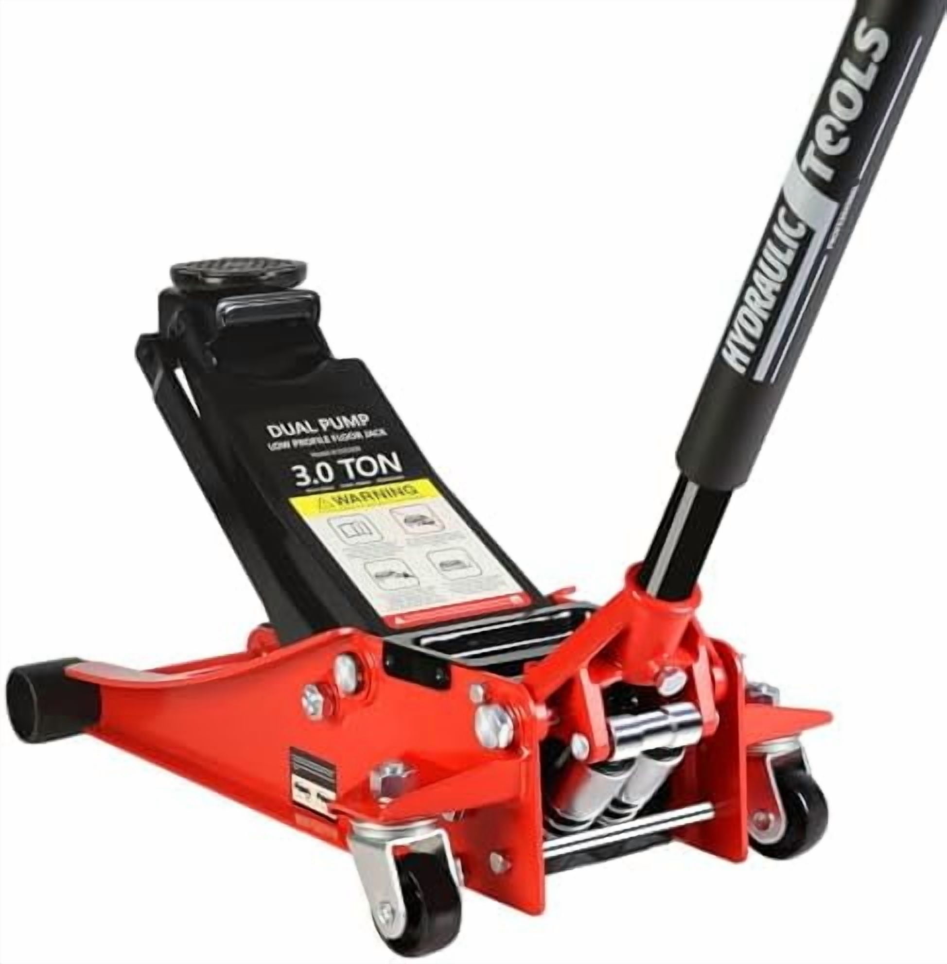 3 Ton Floor Jack, Hydraulic Low Profile Quick Rise Floor Jack with Dual ...
