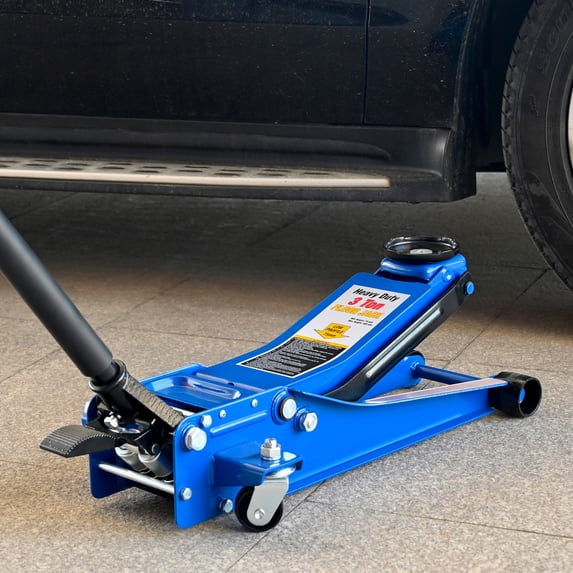 3 Ton Horizontal Double Pump Floor Jack, Heavy Duty Steel Racing Floor ...