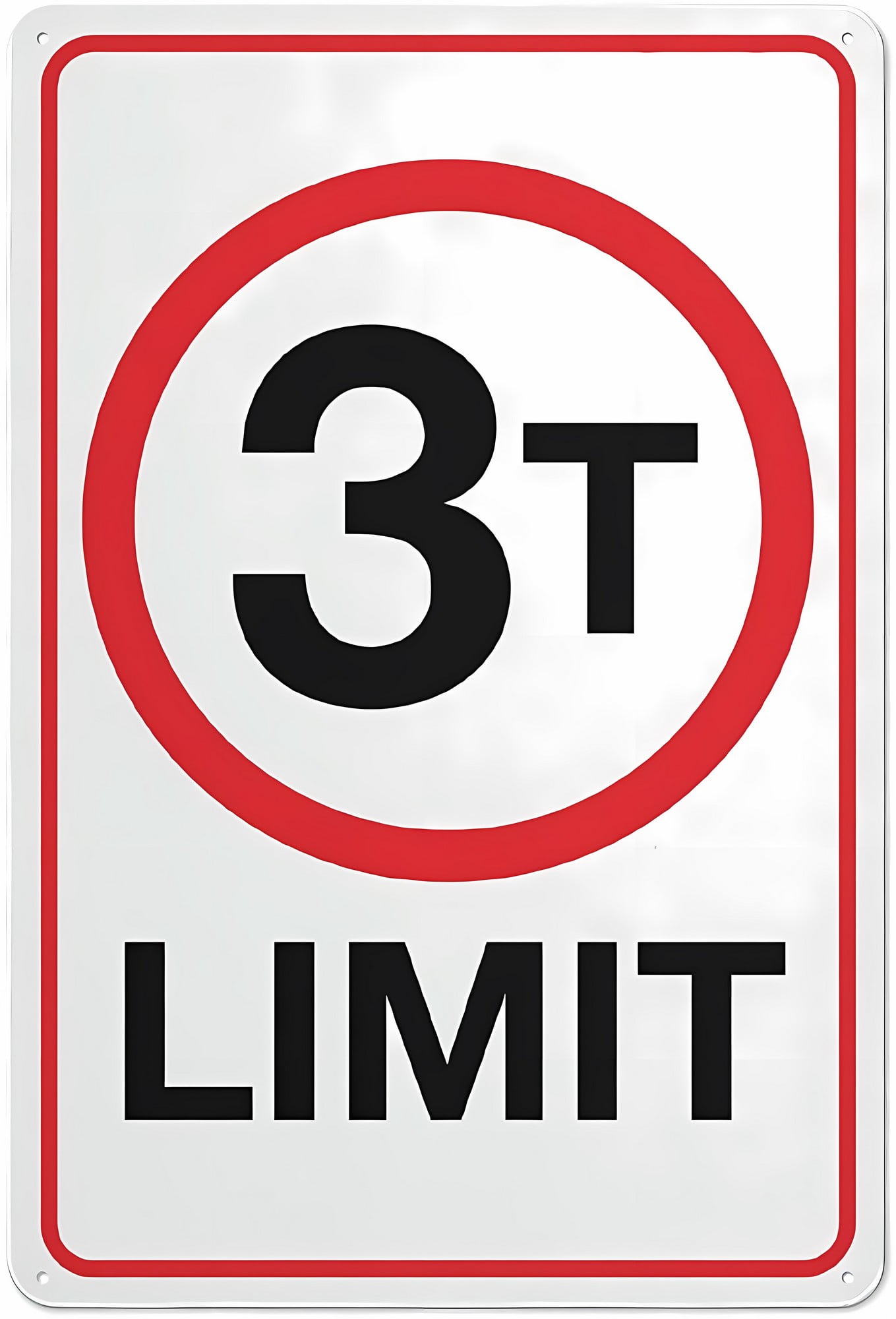 3 Tonne Limit Aluminum Sign, 8"x12" Metal Sign with Pre-Drilled Holes ...