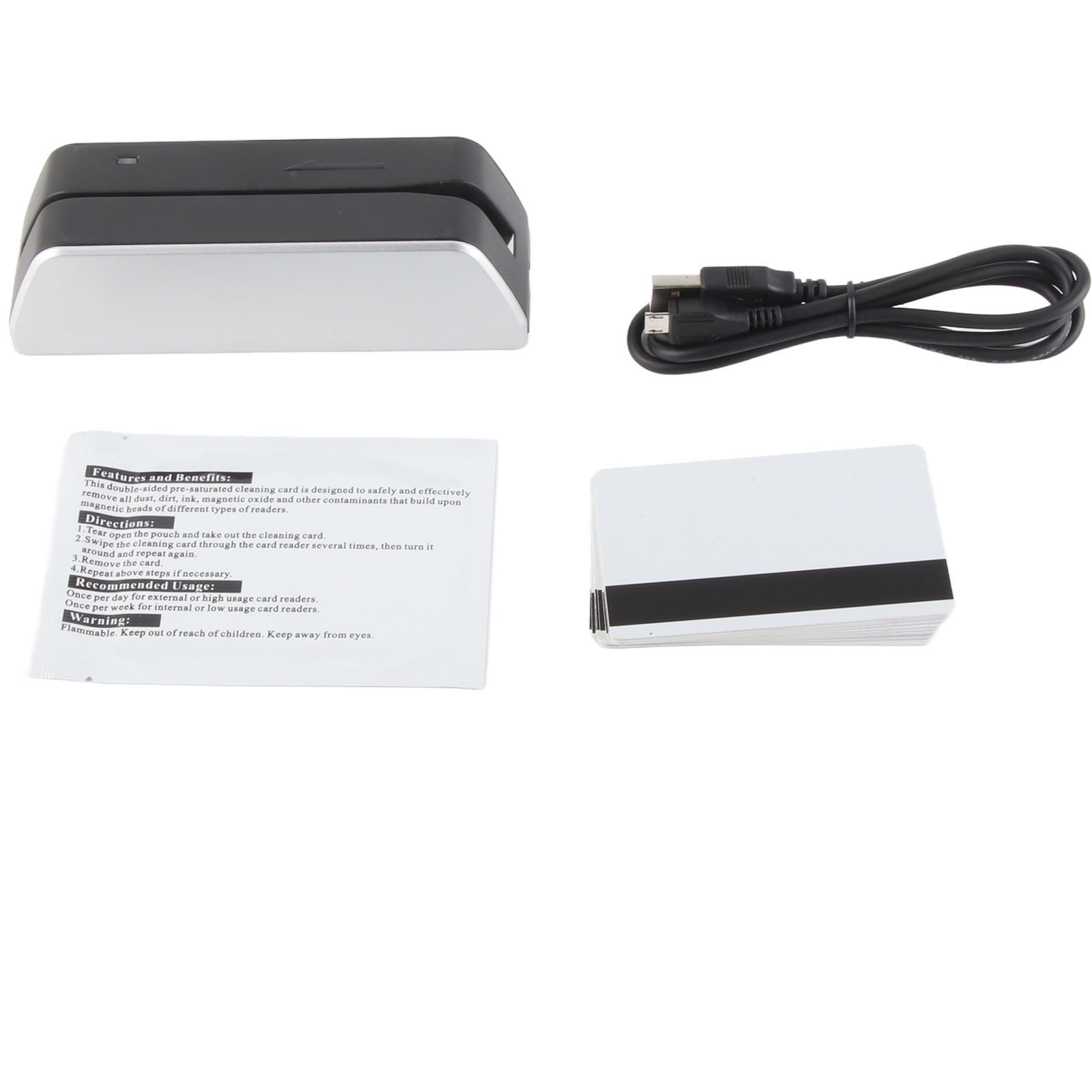 3 Tracks Card Reader USB Interface Mini Magnetic Stripe Reader for ID ...
