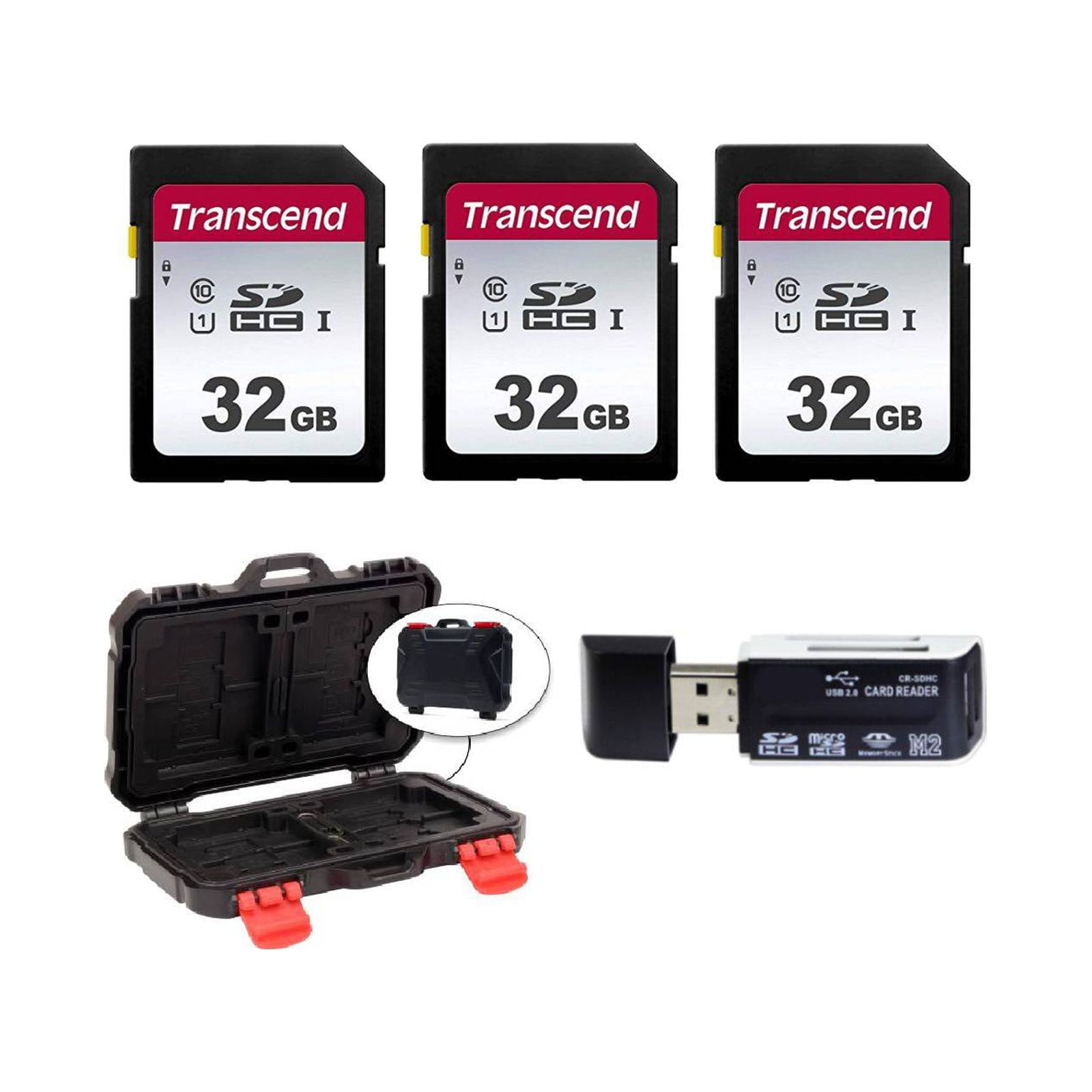 3 Transcend TS32GSDC300S 32GB UHS-I U1 SD Memory Cards + - Walmart.com