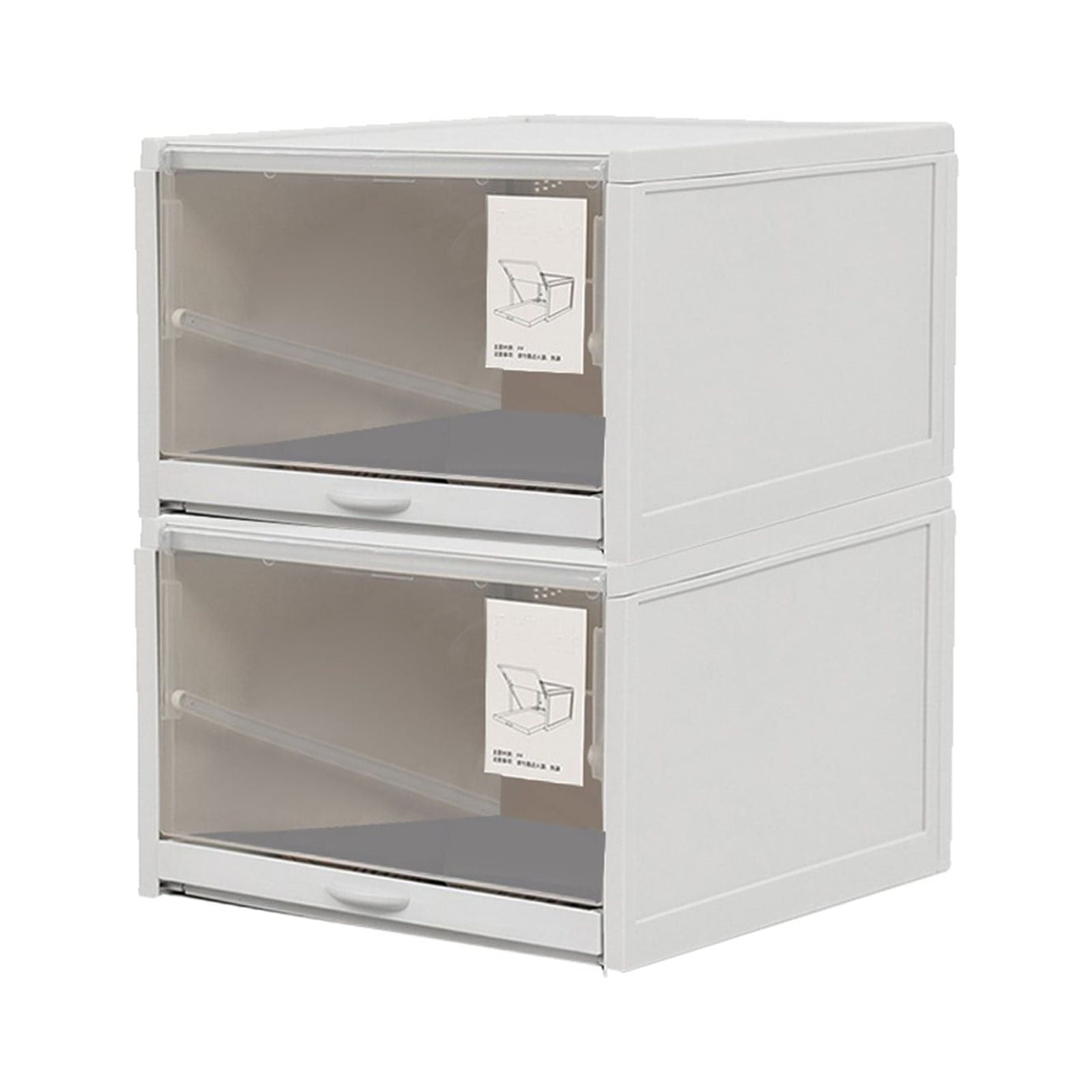 3 Transparent Stackable Shoe Storage Boxes Removable Storage Boxes With ...