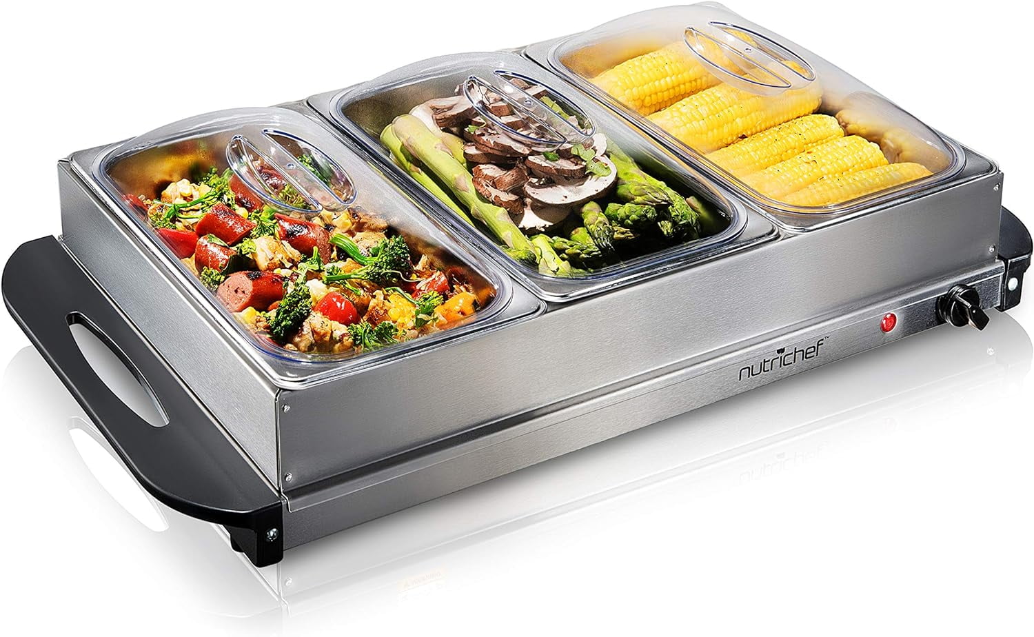 3 Tray Buffet Server and Hot Plate Food Warmer | Tabletop Electric ...