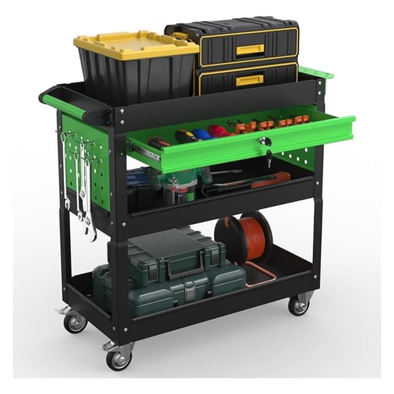 3 Tray Rolling Tool Cart with Drawers, 400 LBS Capacity Mechanic Tool ...
