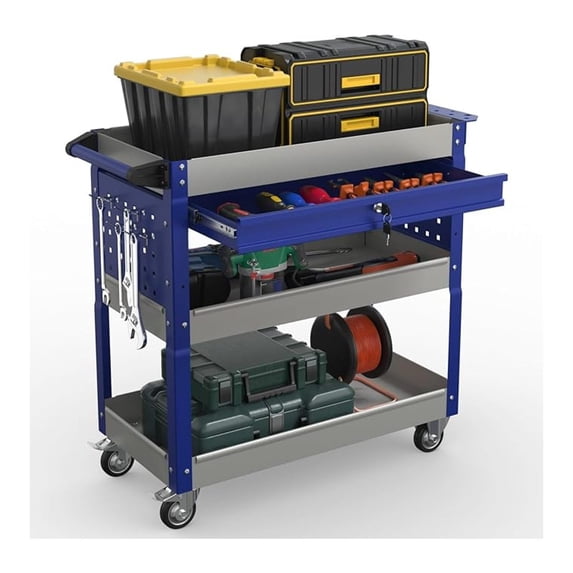 3 Tray Rolling Tool Cart with Drawers, 400 LBS Capacity Mechanic Tool ...
