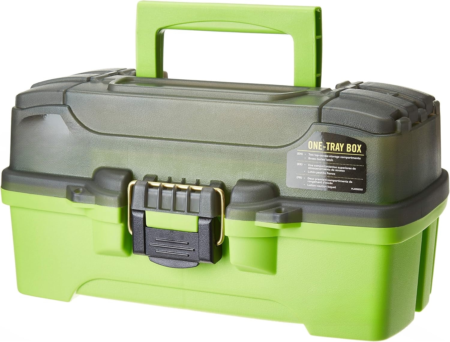 3-Tray Tackle Box with Dual Top Access, Dark Green Metallic/Off White ...