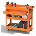 3 Tray Tool Cart with Drawers, 400 LBS Capacity Rolling Tool Cart on ...