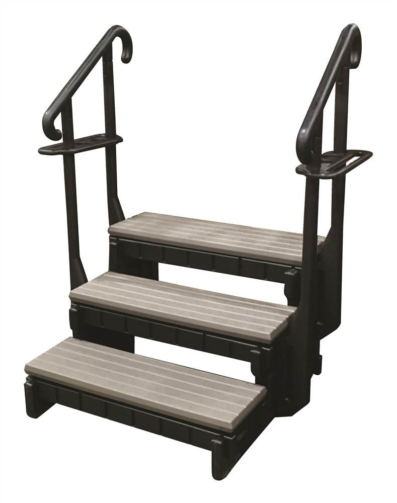 Leisure Accents 3 Tread Spa Confer Plastics Step in Portabello Black ...