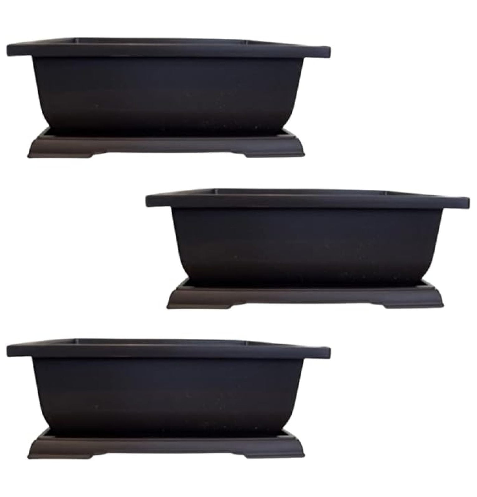 3 Tree Pots with Drip Tray - XL 11-Inch Pots with Drain Hole - Perfect ...