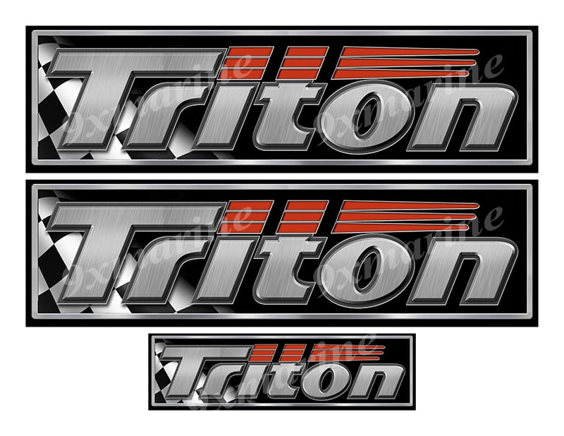 3 Triton Boat Classic Racing 10" and 5" long Stickers - Walmart.com