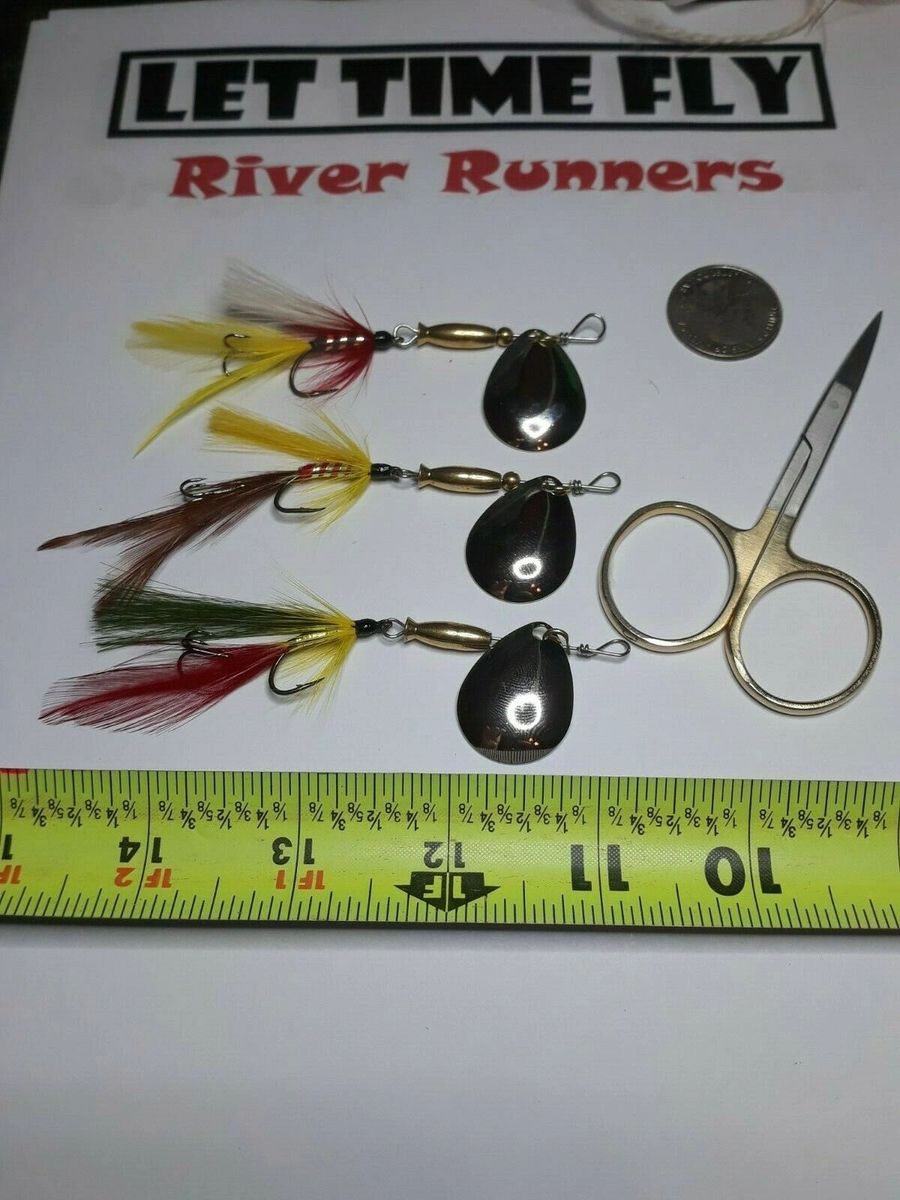 3 Trout spinner 1/4 oz inline bass bait silver spoon LTFFLIES.COM ...