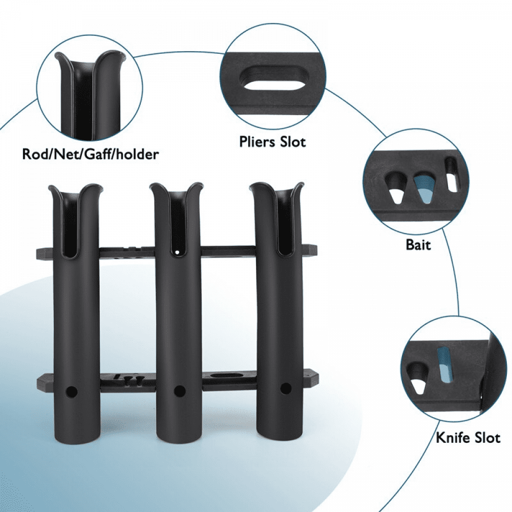 3 Tube Boat Fishing Rod Holder Complete With Screws For Marine Kayak ...