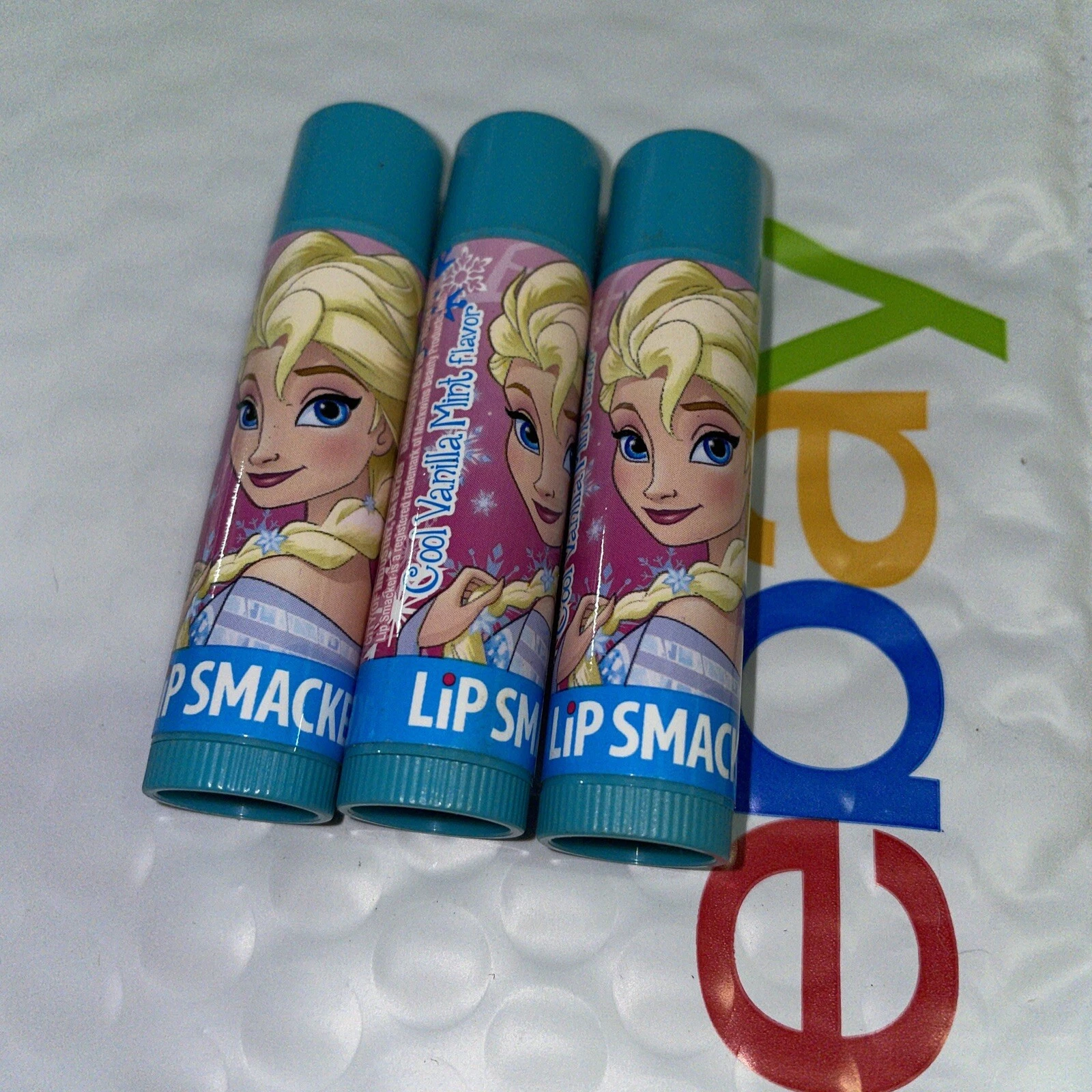 3 Tube Lot Disney Frozen Elsa Lip Smackers Lip Balms Cool Vanilla Mint ...