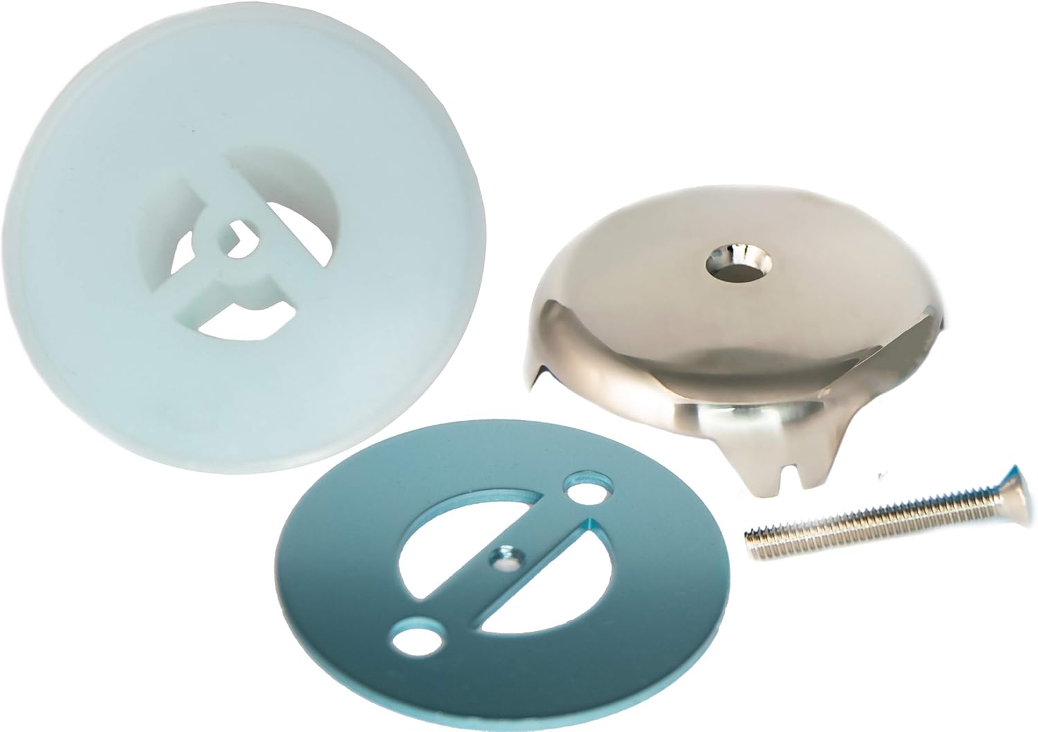 3 Tube Overflow Gasket Kit with overflow cover (Brushed Nickel ...