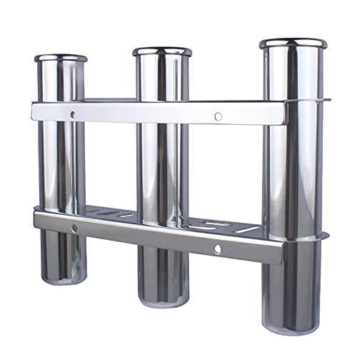 3 Tubes Fishing Rod Holder for Boat, 304 Stainless Steel 3 Tubes Linked ...