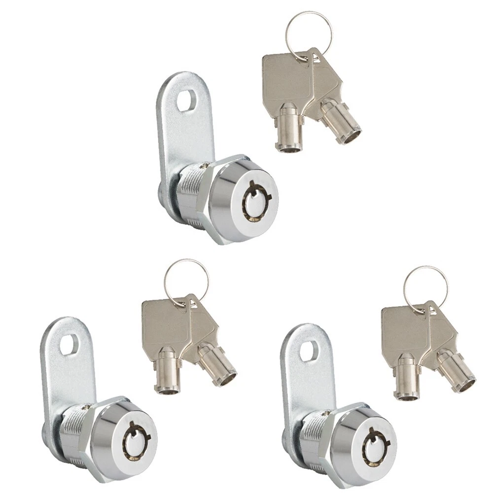 3 Tubular Cam Lock 5/8" Camper Drawer Toolbox Cabinet Key Removable ...