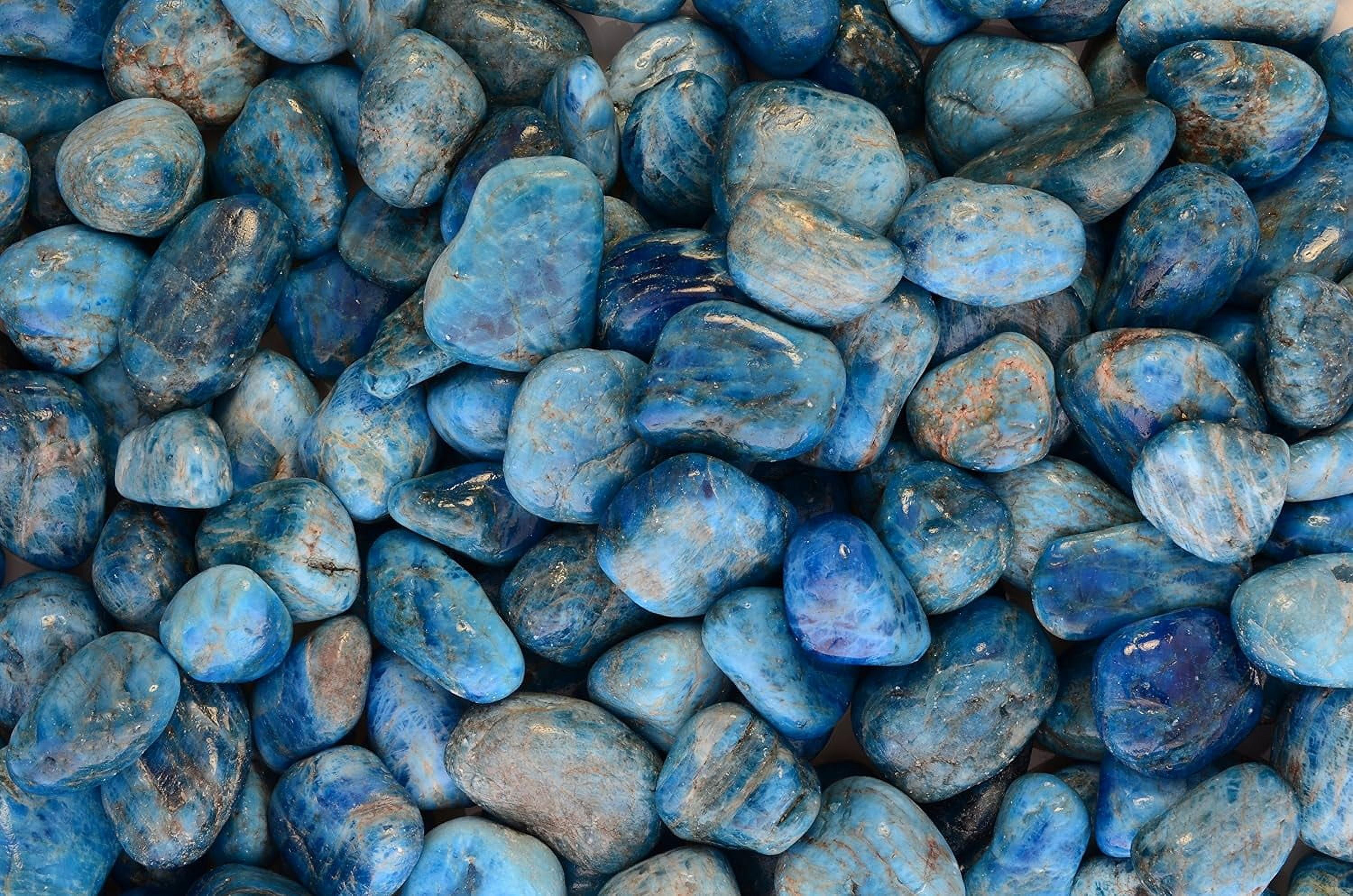 3 Tumbled Blue Apatite Stones from Madagascar - Small - 0.75" to 1.25 ...