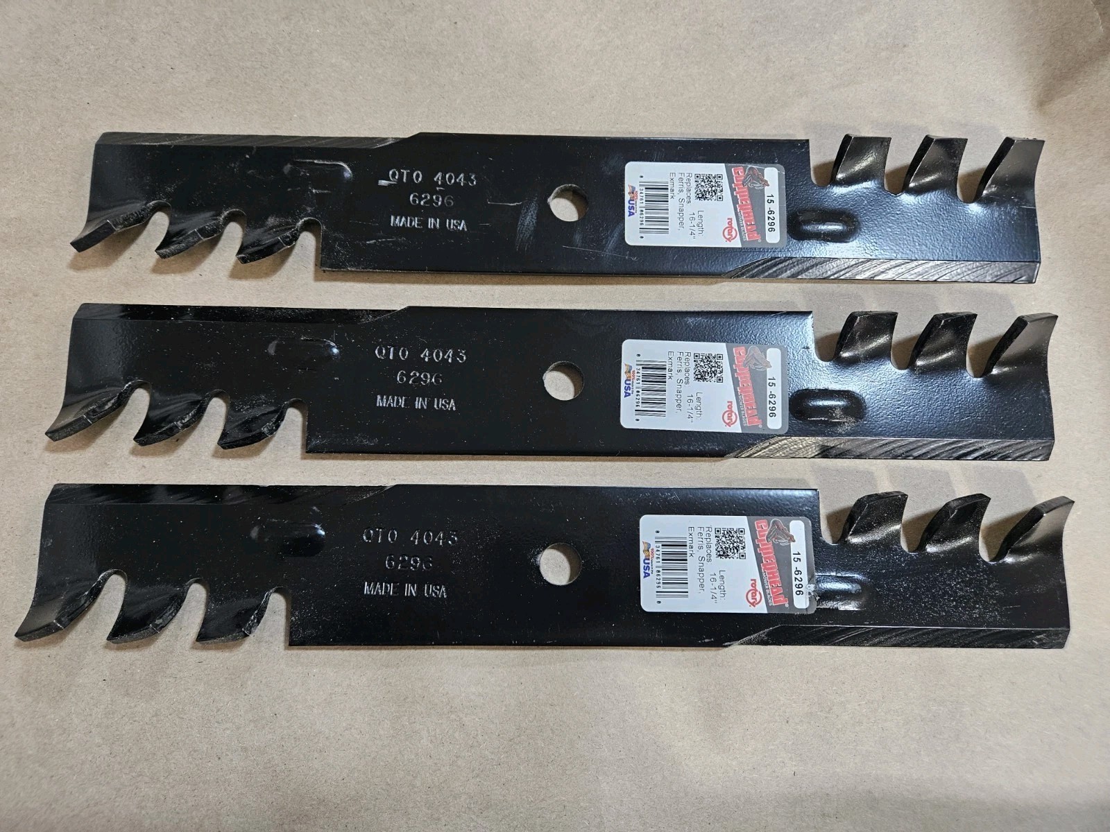 3 USA Made Mulching Blades 48" Deck For Bad Boy Bobcat Exmark Ferris 16 ...