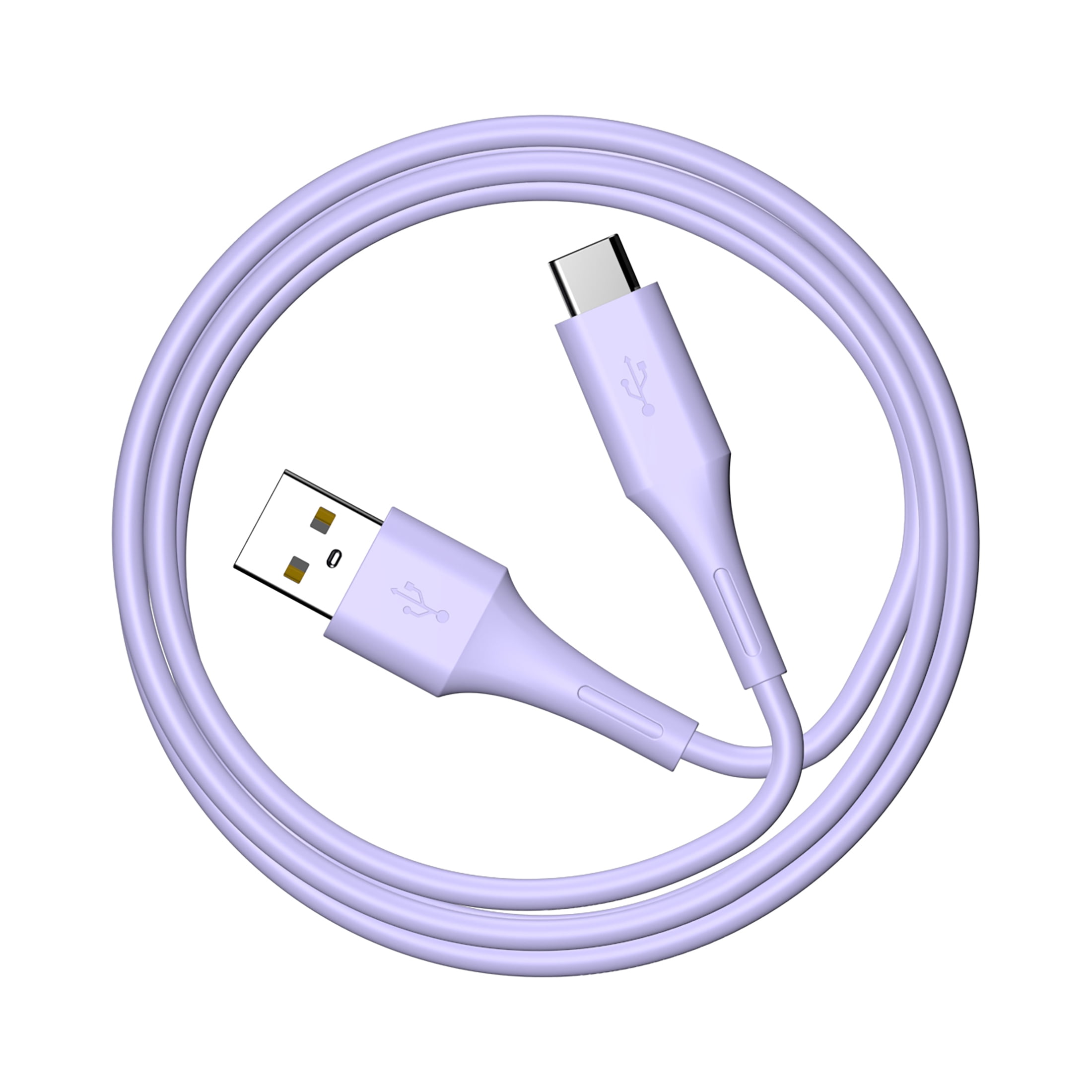 3' USB-C to USB-A Charge and Sync Cable, Purple - Walmart.com