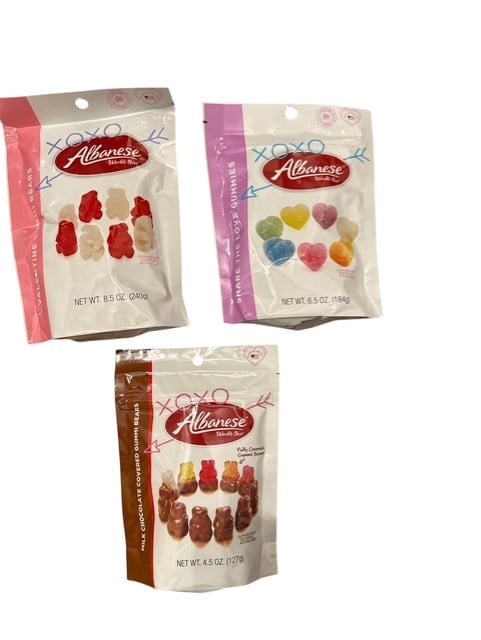 3 Valentine's Day Albanese Gummy Bears limited edition: milk chocalate ...